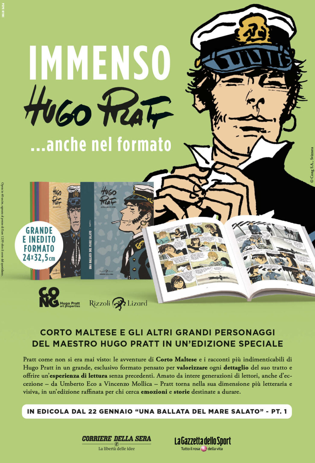 Corto Maltese in edicola con Gazzetta dello Sport e Corriere della Sera